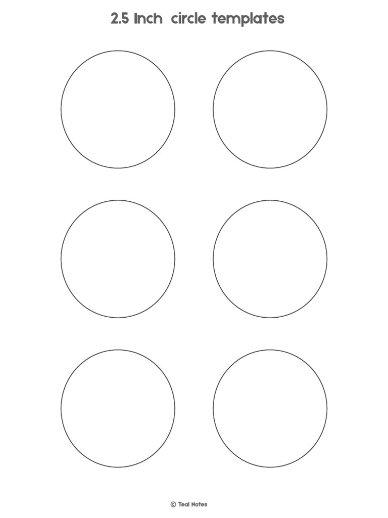 2.5 Inch Circle Template | PDF