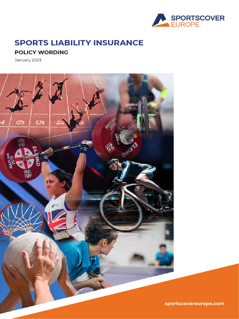 Sporstcover Policy Wording19 | PDF | Liability Insurance | Indemnity