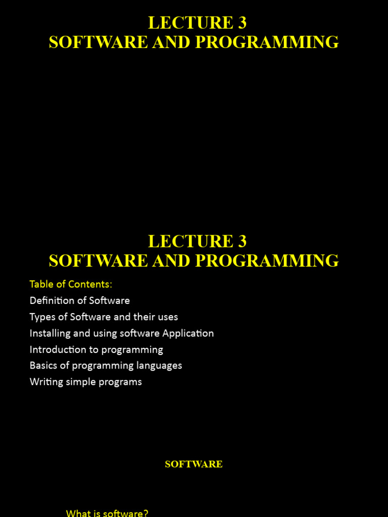 Ict Lecture 3 Software & Programming | PDF | Operating System ... Ict Lecture 3 Software & Programming | PDF | Operating System ...