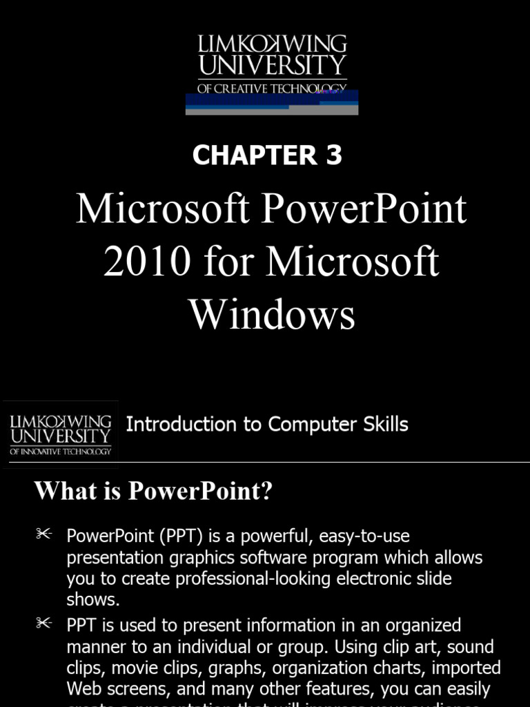 PowerPoint 2010: Chapter 3 Overview | PDF | Microsoft Power Point ...