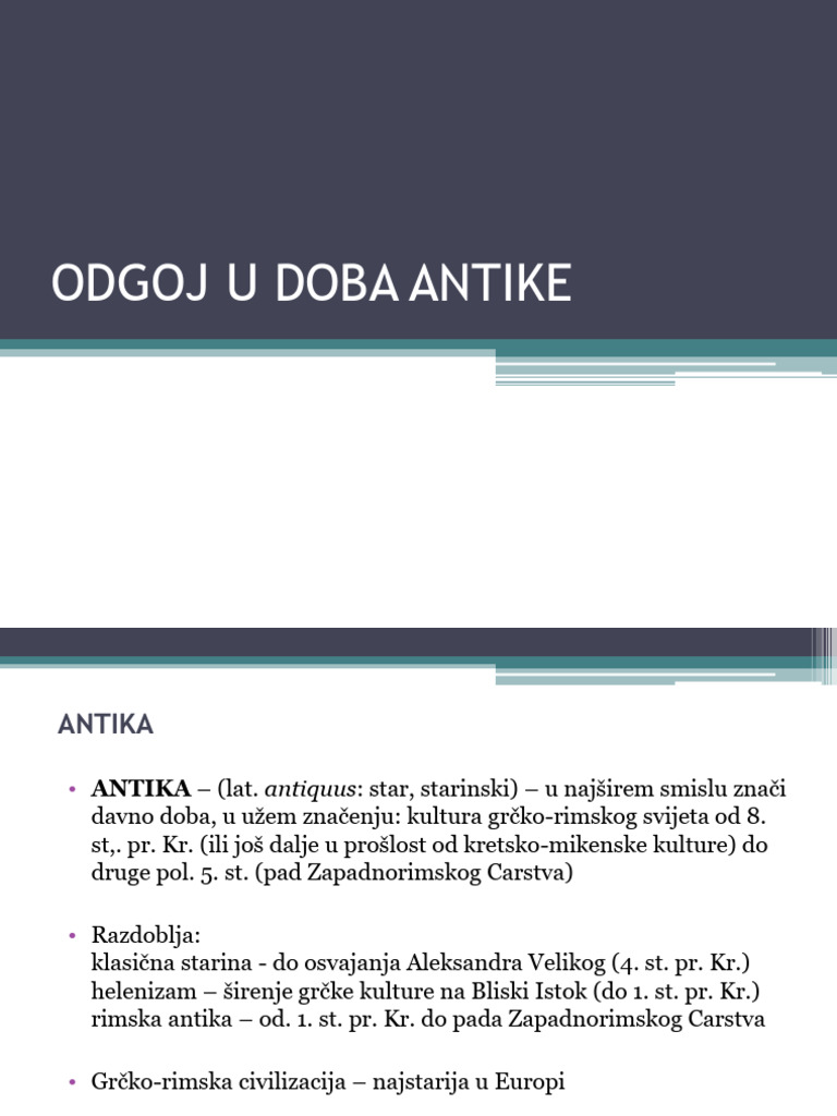 PiF_P2_Anticki odgoj | PDF