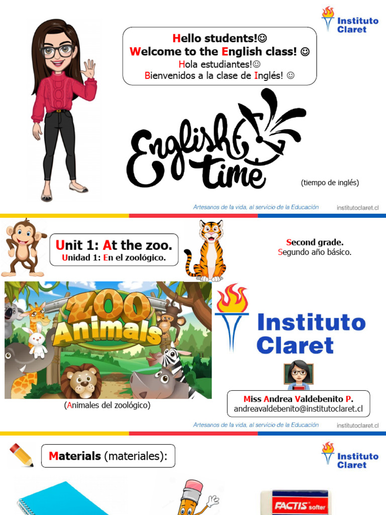 2° Básico Inglés Lessons 1 2 03 Al 14 de Mayo. | PDF