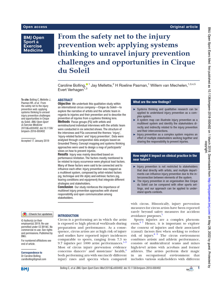 From The Safety Net To The Injury Prevention Web - Applying Systems ...