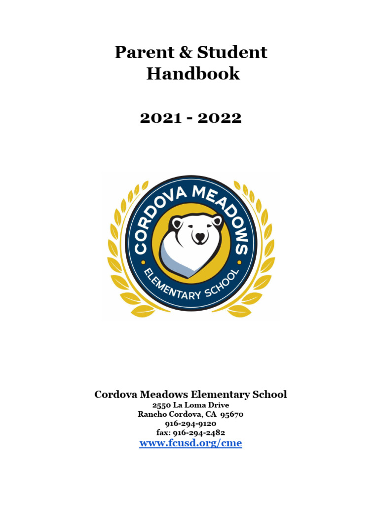 Cordova Meadows Parent and Student Handbook 2021 - 2022-2 | PDF | Sexual Harassment | Schools