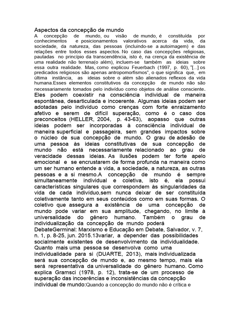 Concepção de Mundo e Suas Dimensões | PDF | Pensamento | Ideologias