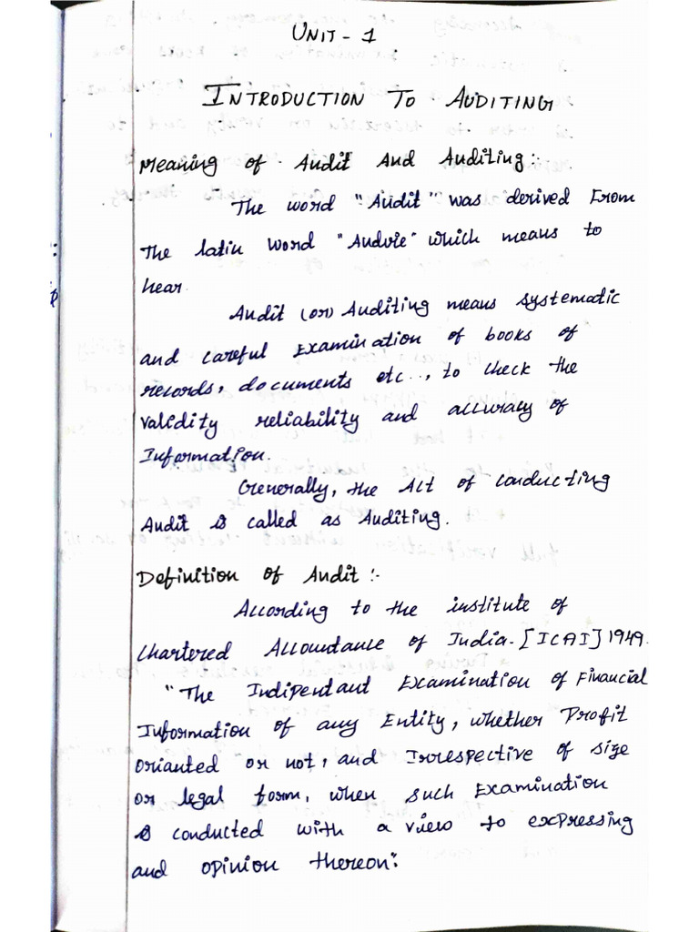 Auditing Unit 1 | PDF