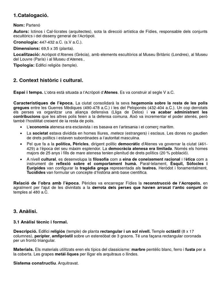 Partenó Comentari | PDF