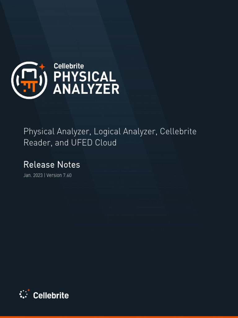 Cellebrite PA - ReleaseNote - 7.60 - English | PDF | I Cloud | Ios