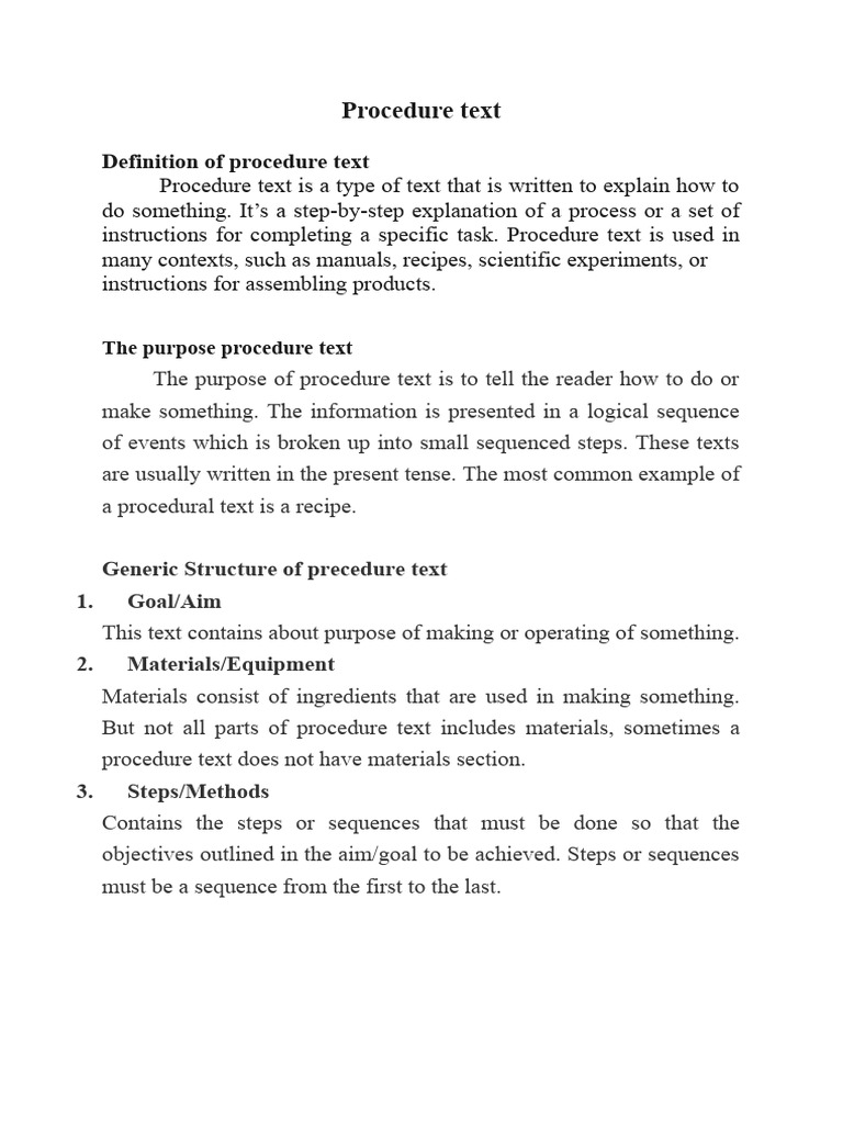 Procedure Text Salinan-1 | PDF | Potato | Foods