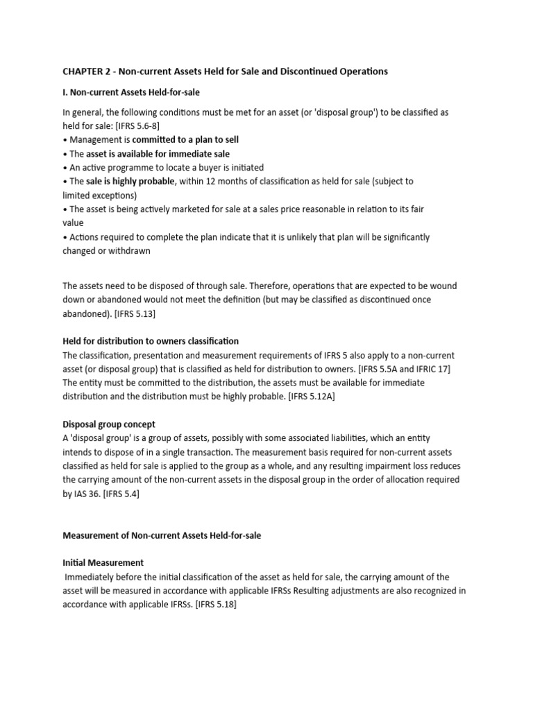Chapter 2 Nca Held For Sale and Discontinued Operations | PDF | Fair ...