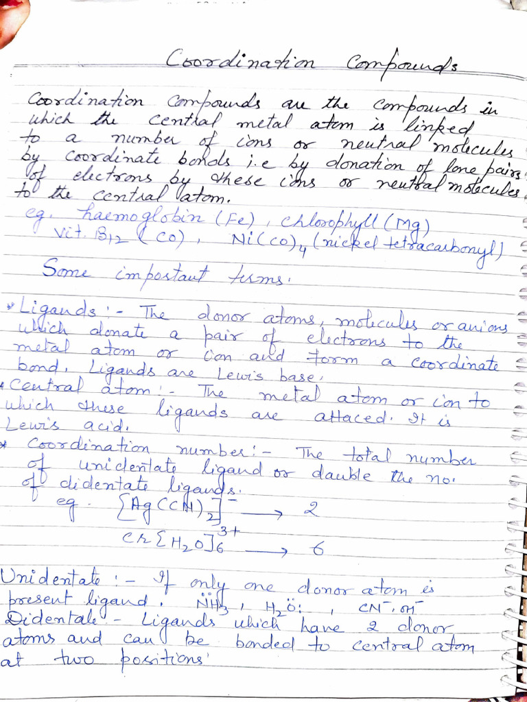 Definition Coordination Compounds | PDF | Coordination Complex ...