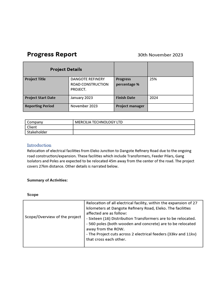 Progress Report | PDF