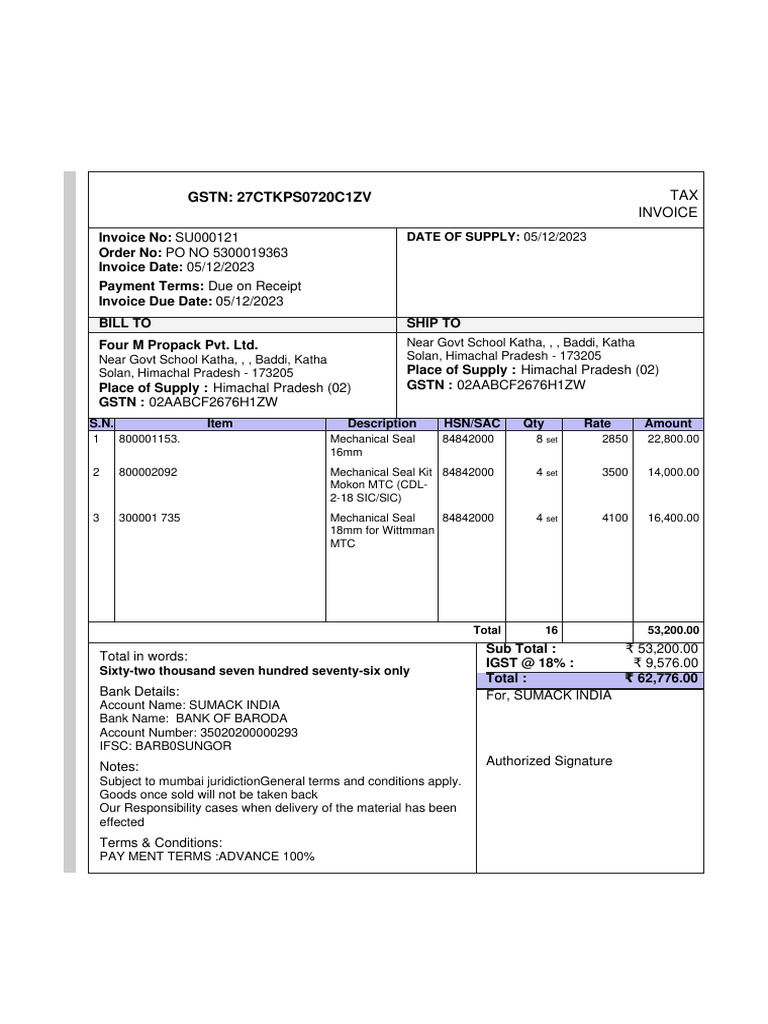 659e19f17e424 (1) | PDF | Invoice | Gujarat