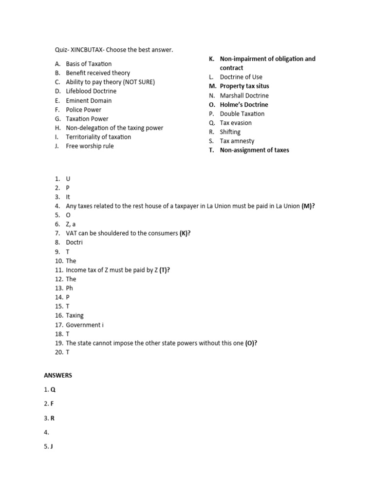 Quiz 1 Incbutax | PDF
