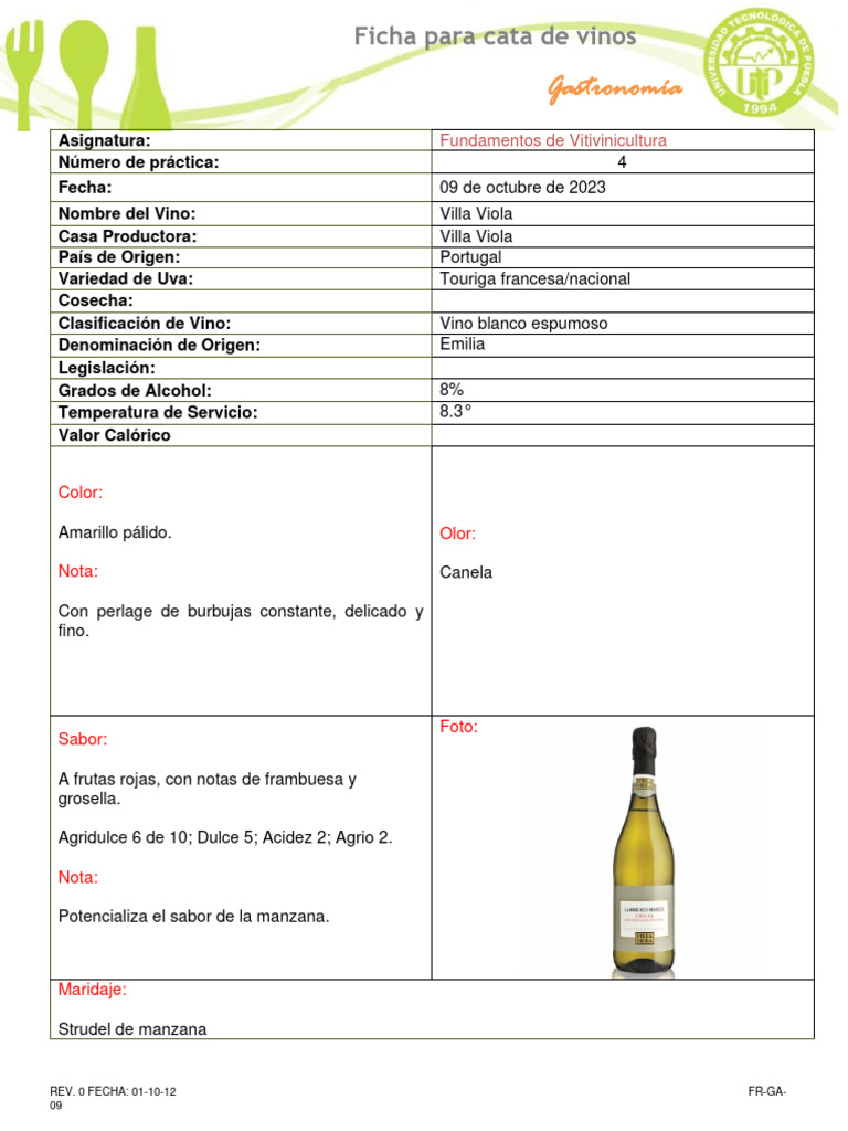 Reporte 5 - Vinos Espumosos | PDF | Vino | Uva