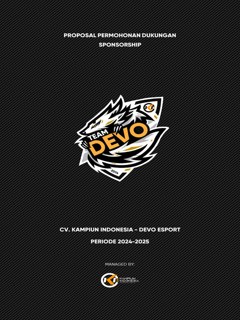 Proposal Permohonan Dukungan Sponsorship Devo | PDF