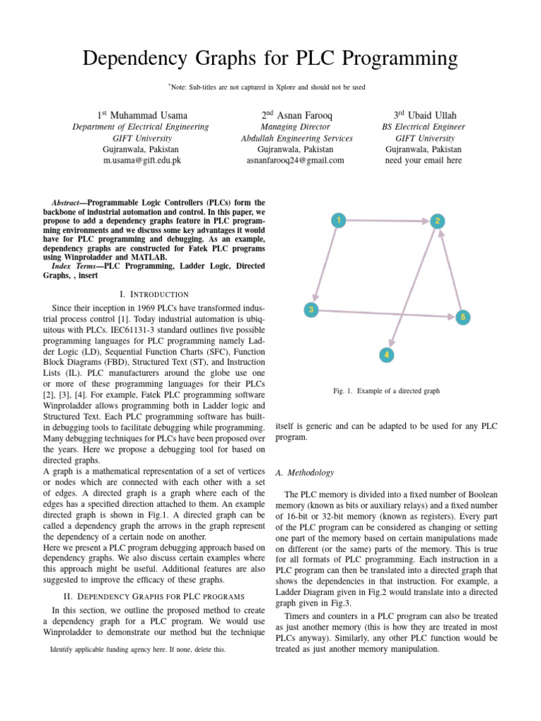 Directedgraphsinplcprogrammingieeeformatv2 Pdf Programmable Logic Controller