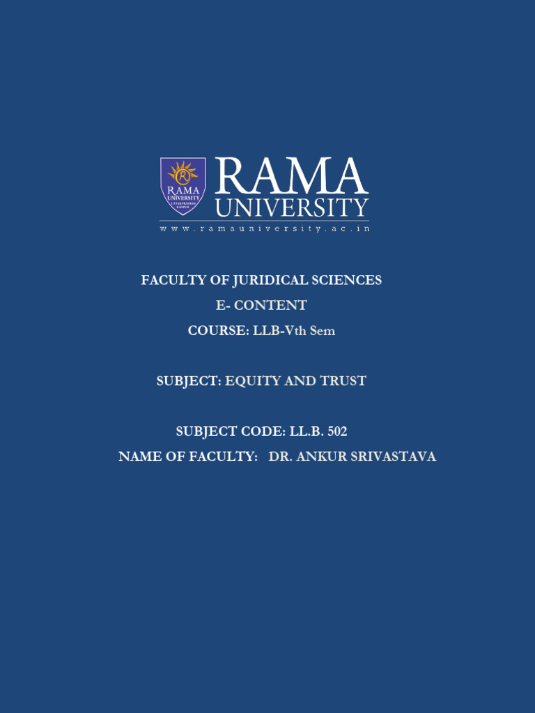 Lecture 4 | PDF | Equity (Law) | Common Law Lecture 4 | PDF | Equity (Law) | Common Law