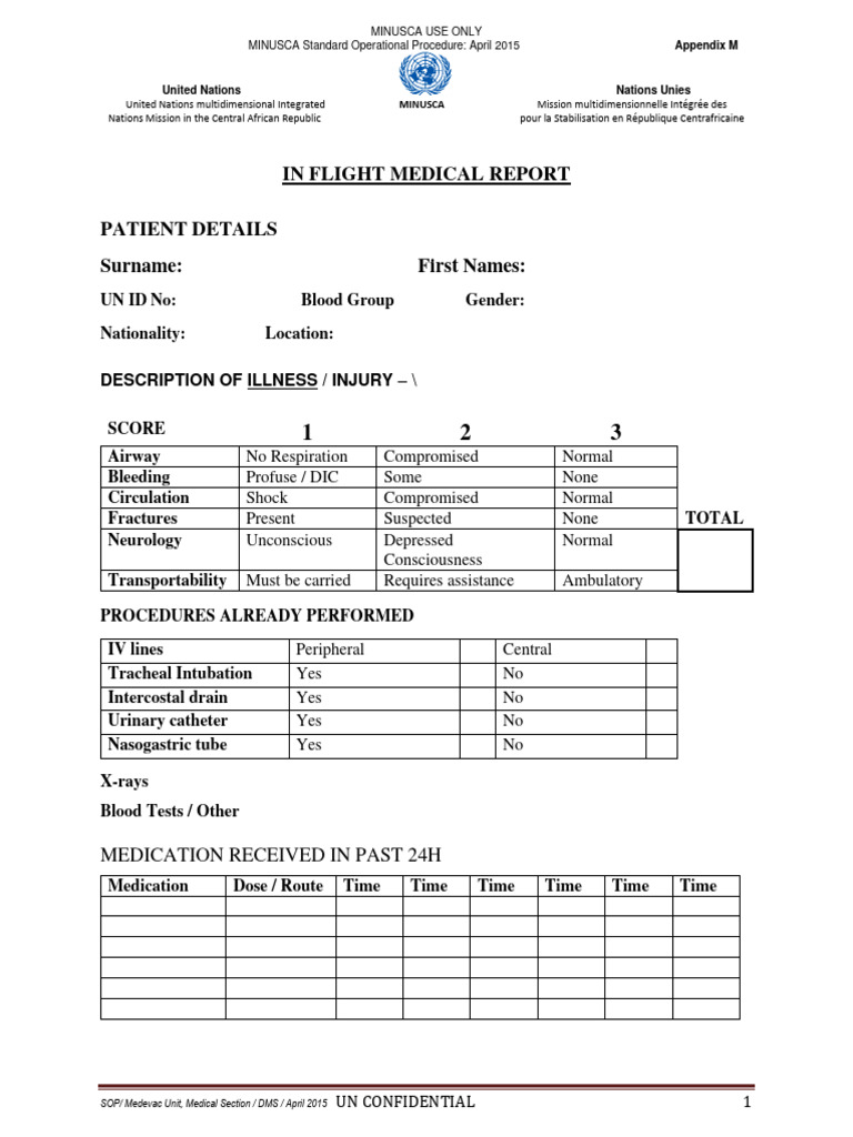 Annex H - In-Flight Medical Report | PDF