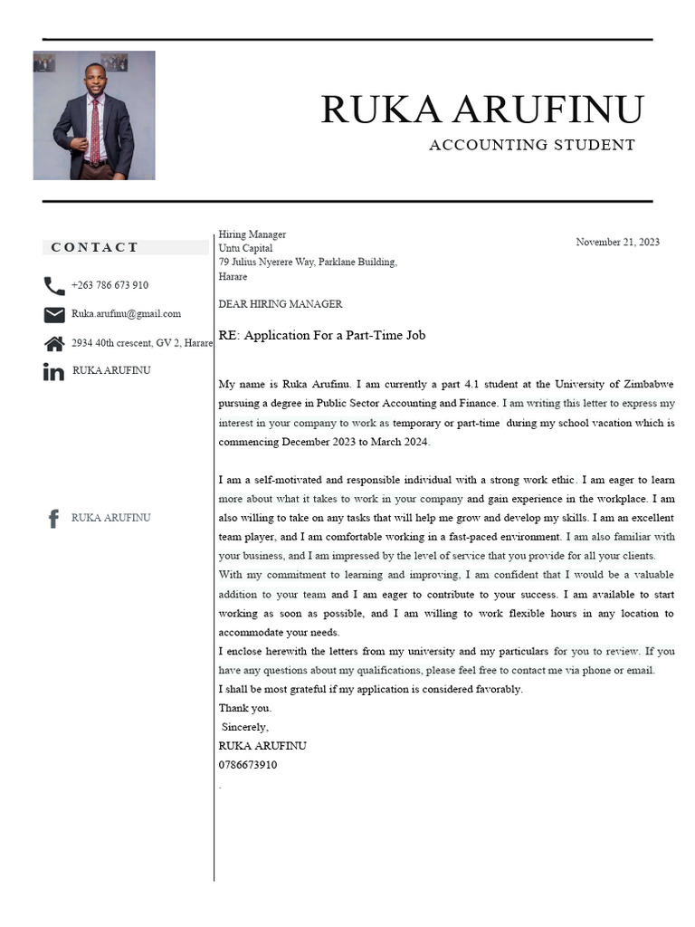 Application Letter | PDF | Business | Economies