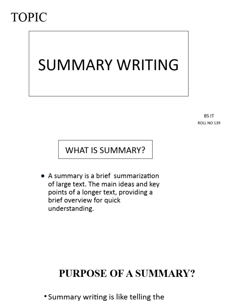 Summary Writing | PDF