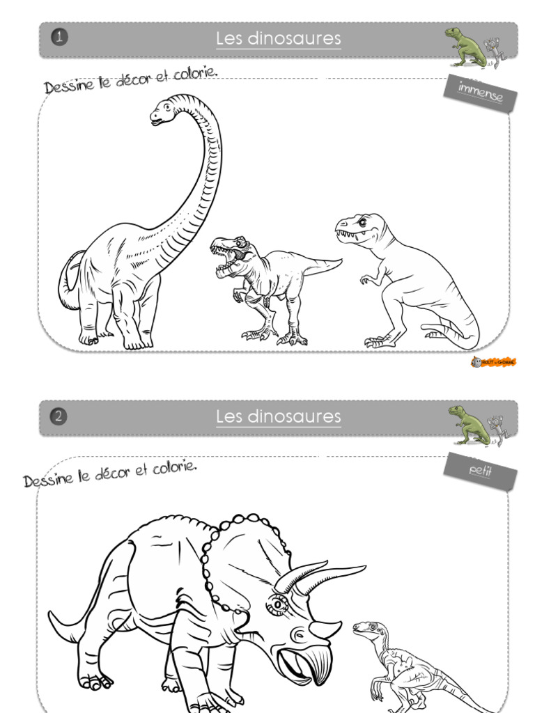 Coloriages Dinosaures BDG | PDF
