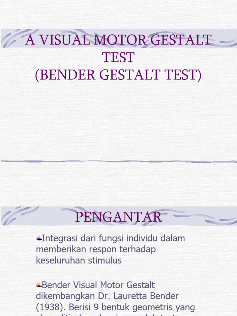 Bender Visual Motor Gestalt Test 2nd Edition