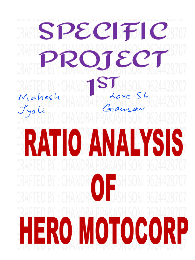 Specific Project 1 and 2 On Heromotocorp | PDF | Return On Equity ...
