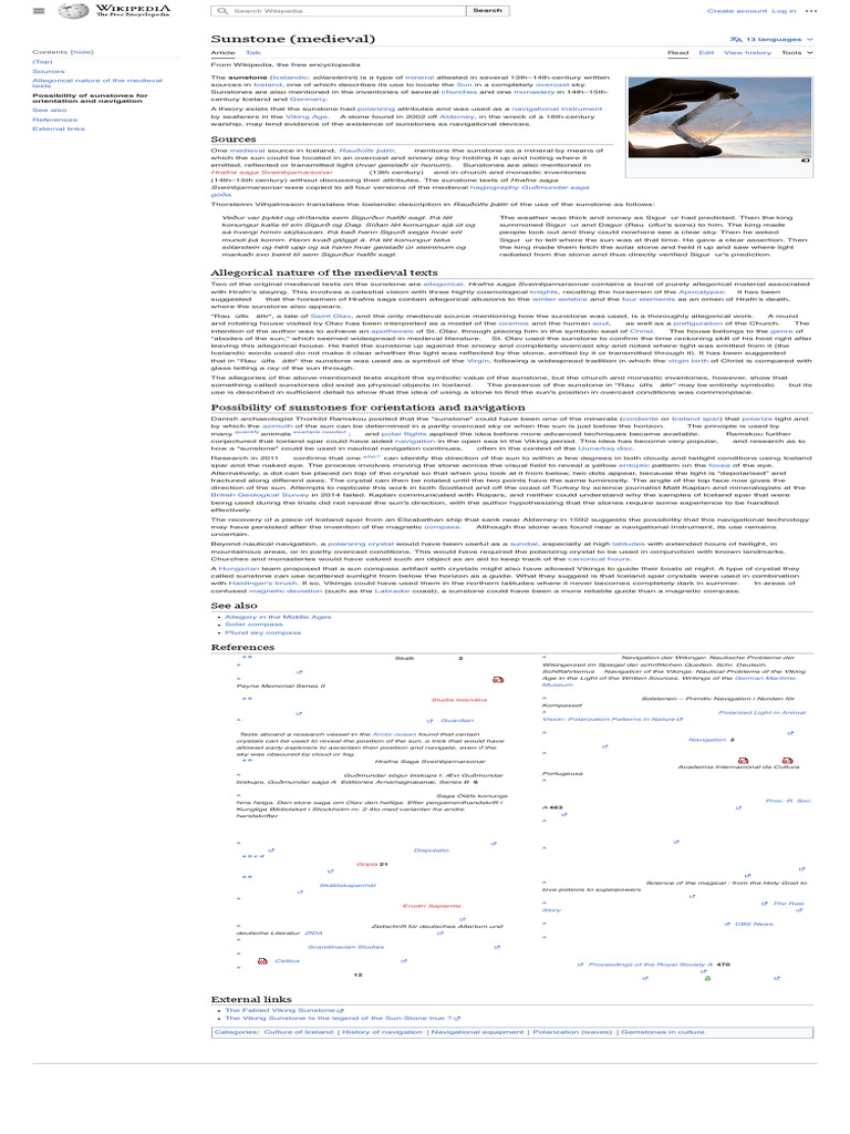 Sunstone (Medieval) | PDF | Polarization (Waves) | Navigation