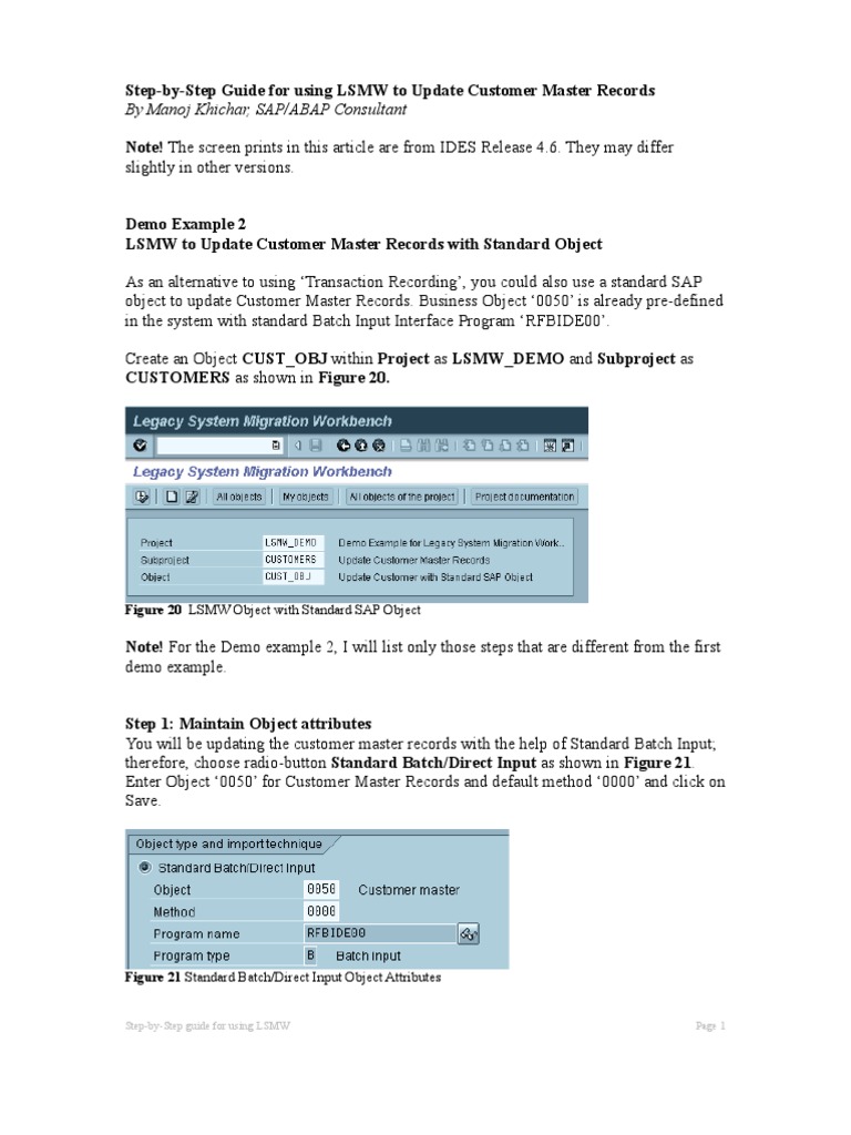 LSMW Steps | PDF | Text File | Microsoft Excel