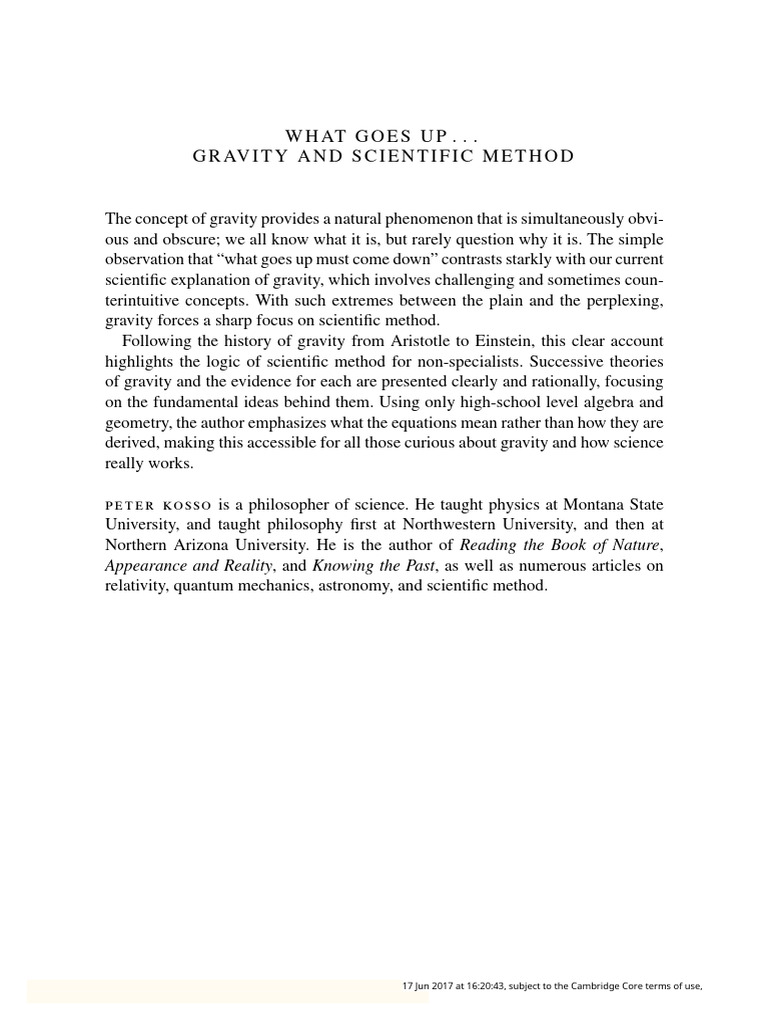 2017 What Goes Up... Gravity and Scientific Method | PDF | Gravity | Force