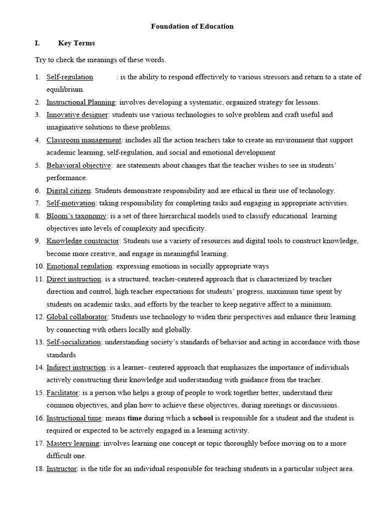 Answer For Foundation of Education | PDF | Learning | Constructivism ...