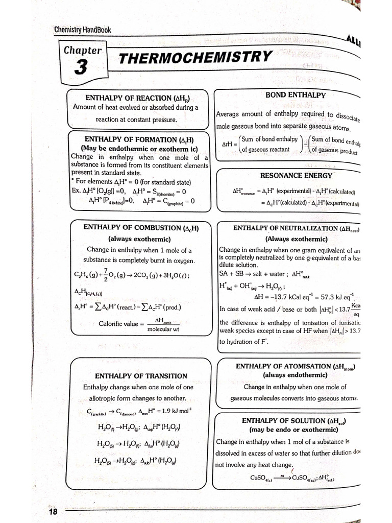 Thermochemistry Handbook | PDF