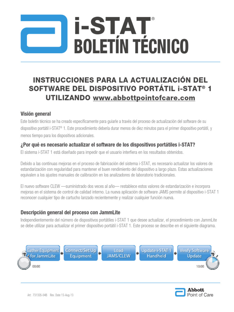I-Stat Manual de Actualización | PDF | Cargador de batería | Software