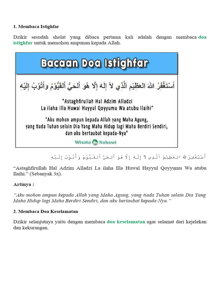 Doa Habis Sholat Fardhu | PDF