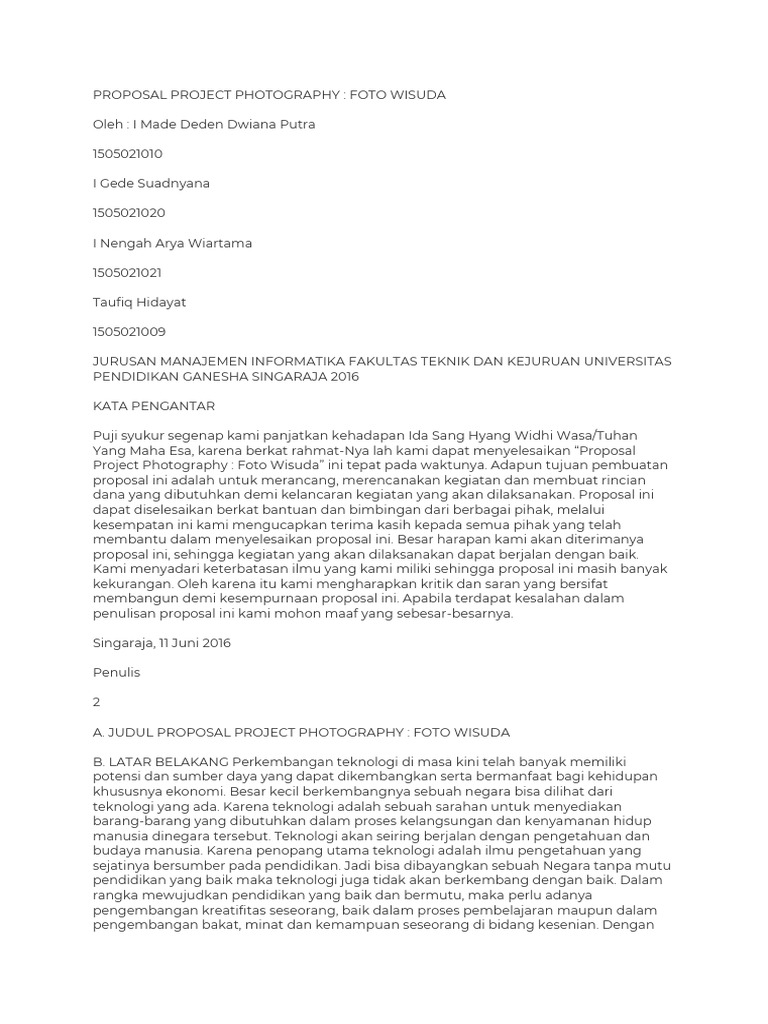 Proposal Wisuda | PDF | Karier & Perkembangan