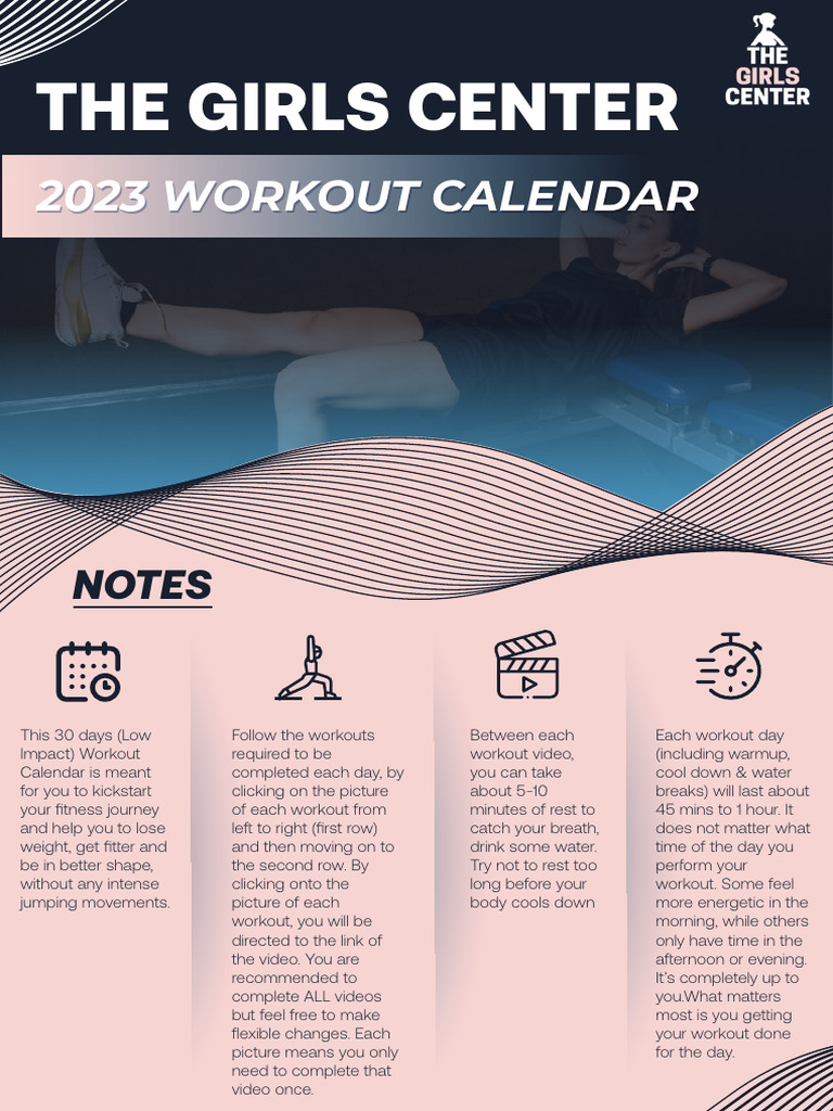The Girls Center: 2023 Workout Calendar | PDF | Dieting | Management Of ...
