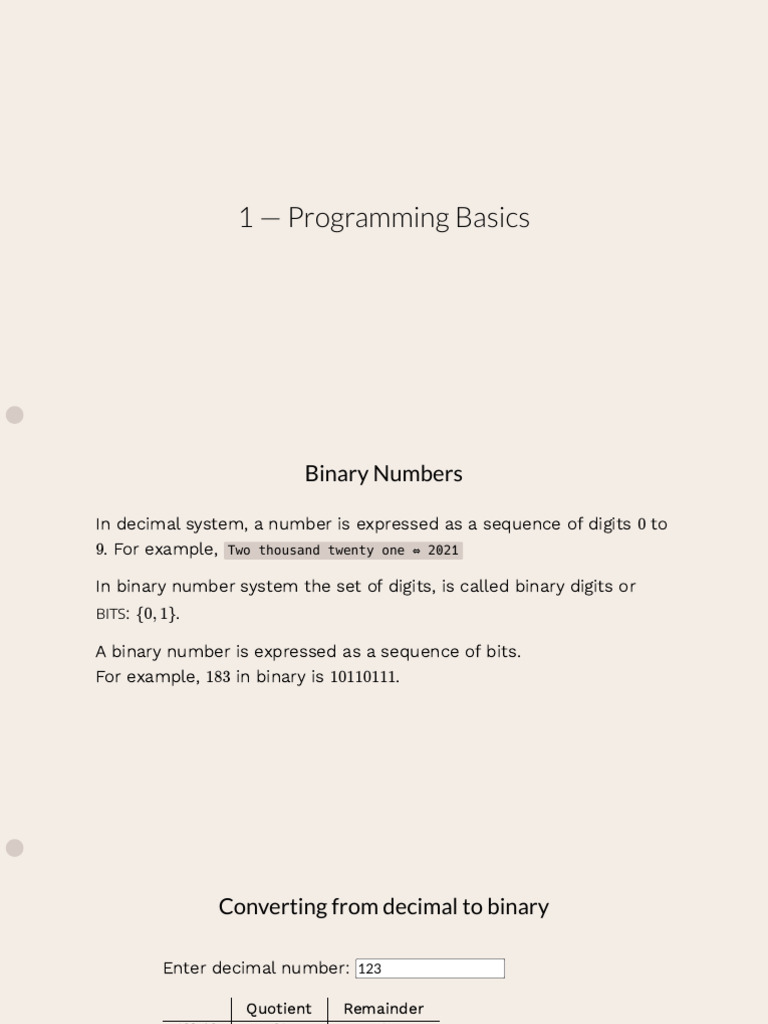 Programming Basics | PDF | Byte | Compiler Programming Basics | PDF | Byte | Compiler