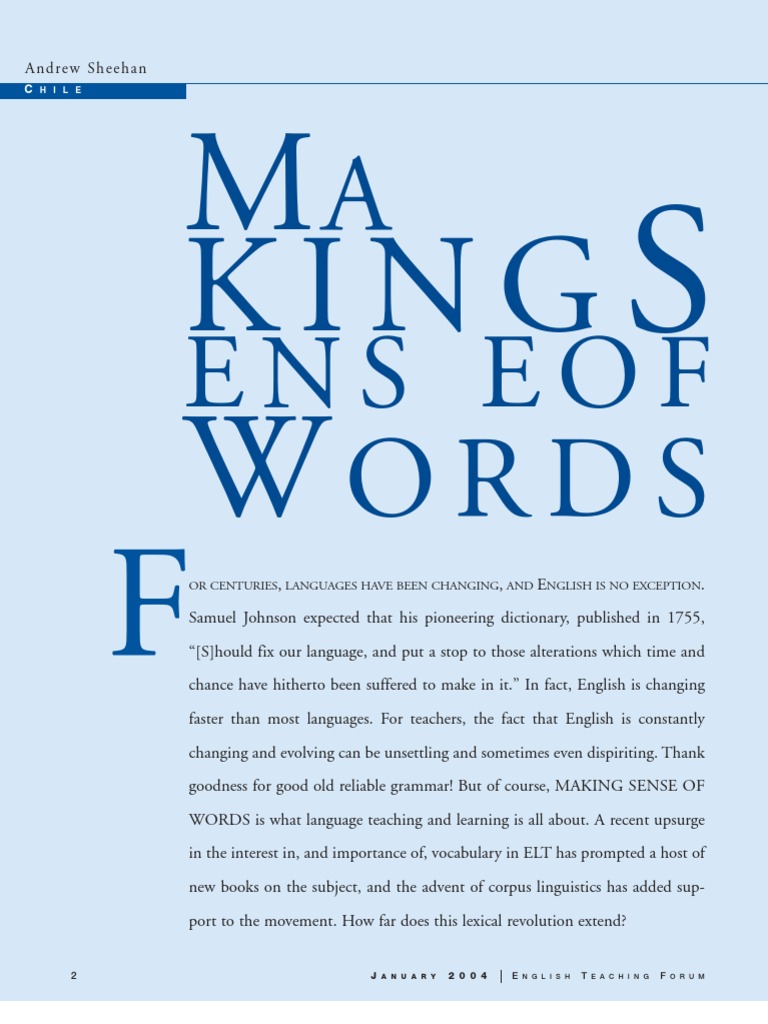 Making Sense of Words | PDF | Vocabulary | Language Education
