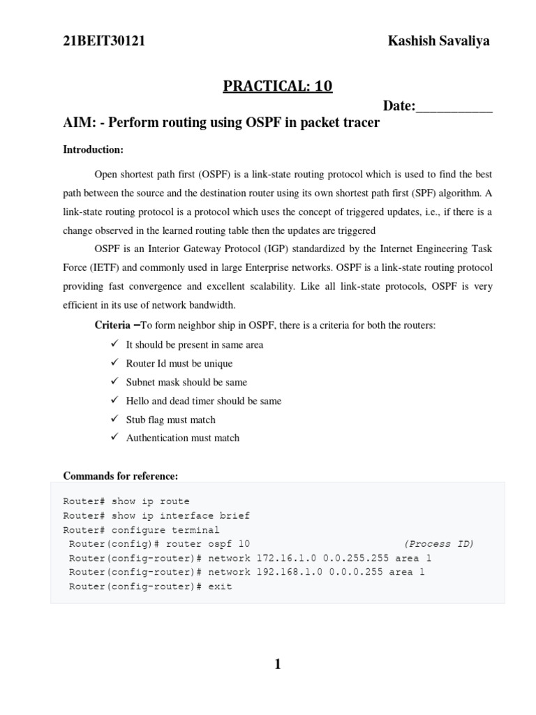 DCN - Prac 10 121 | PDF | Router (Computing) | Routing DCN - Prac 10 121 | PDF | Router (Computing) | Routing