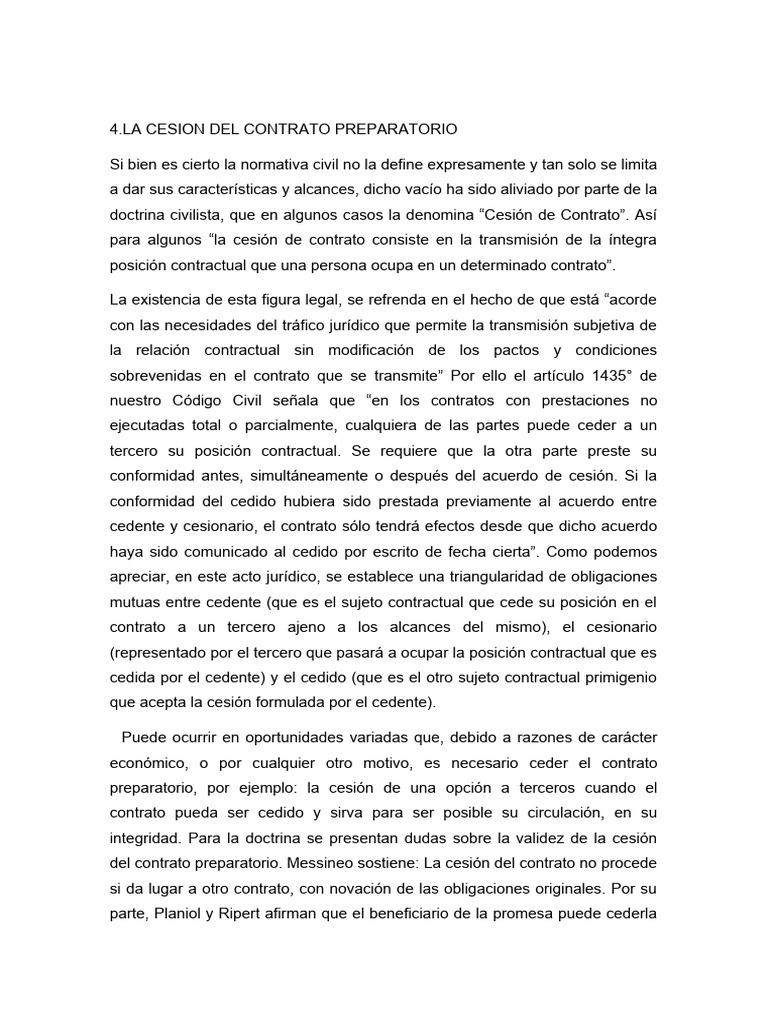 Cesión y Promesa de Contrato Preparatorio | PDF | Justicia | Crimen y ...