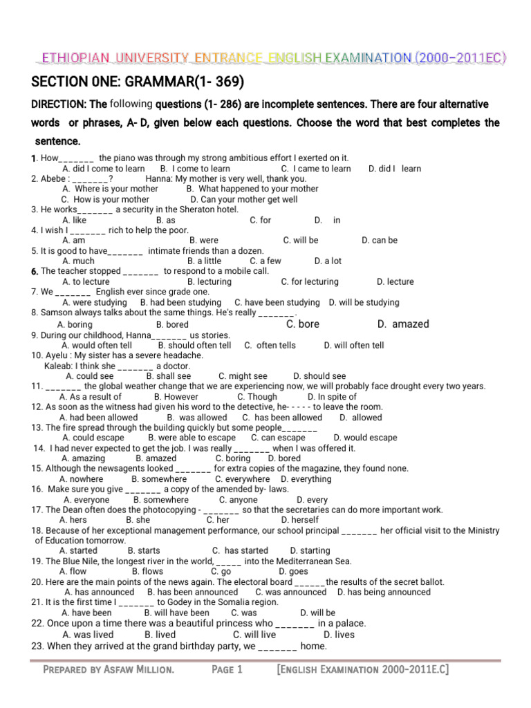 G11&12 English (2000-2011) | PDF
