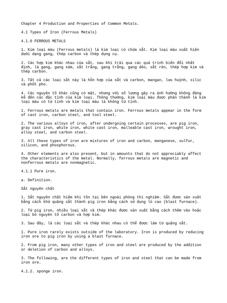 Chapter 4 Production and Properties of Common Metals-Rev01 | PDF