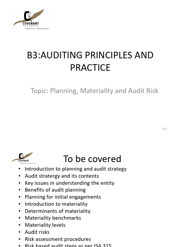 06. Planning, Materiality and Audit Risk Handout ...