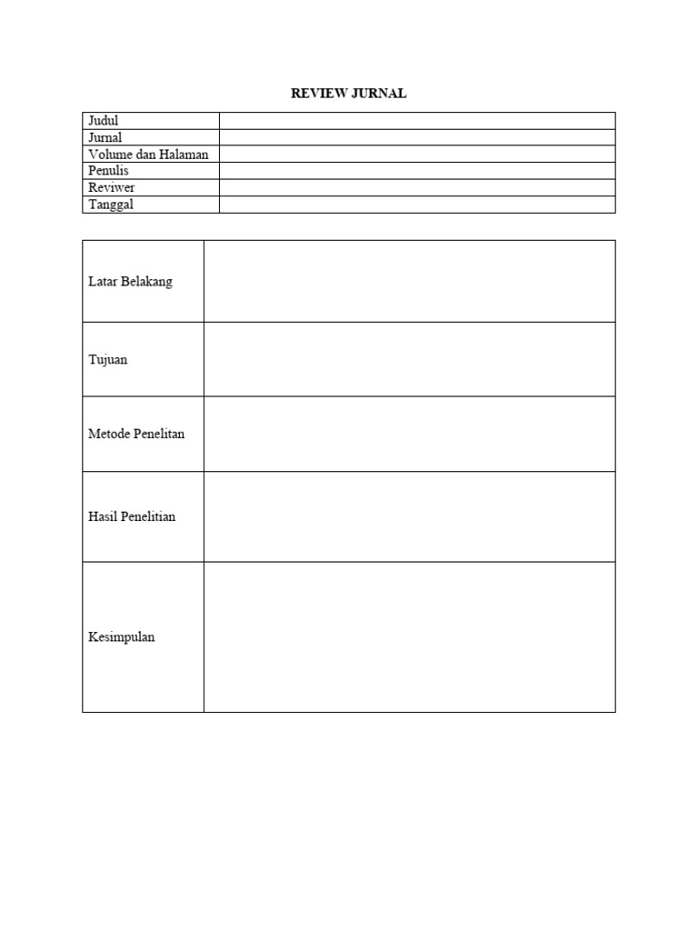 Review Jurnal Tabel | PDF