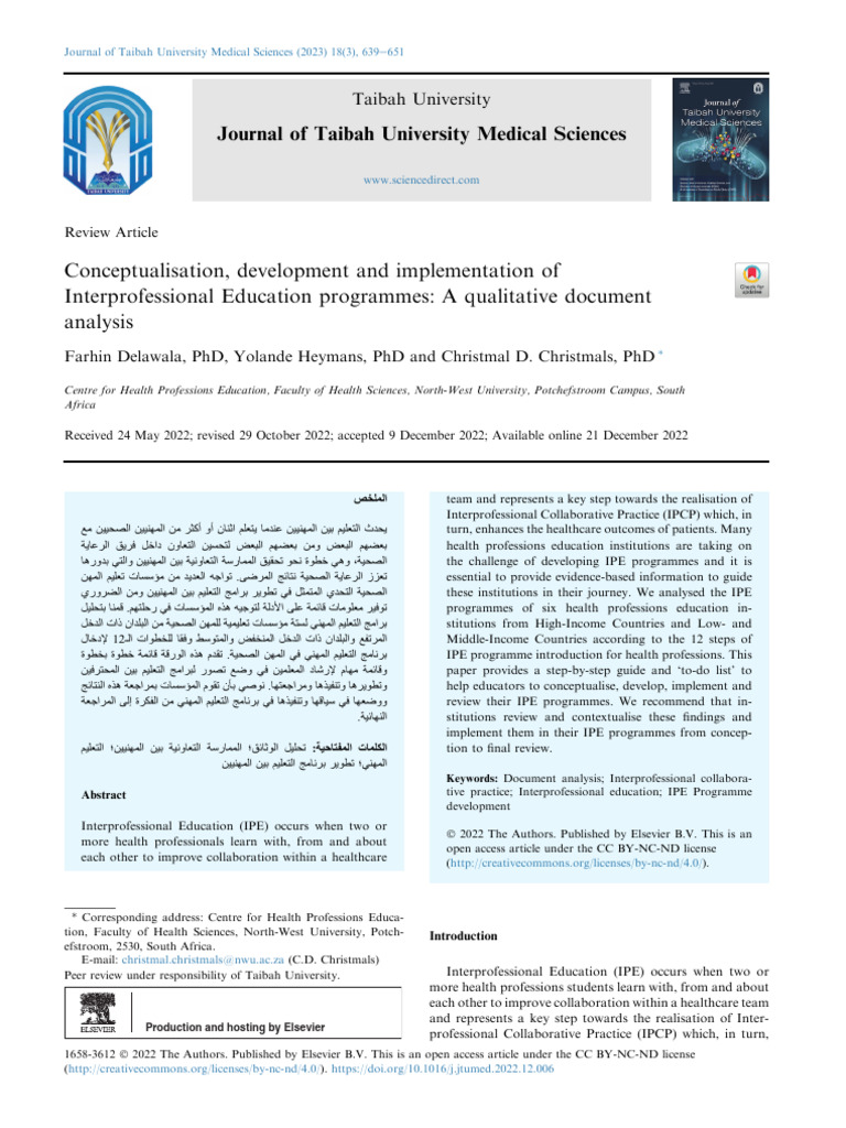 Interprofessional Education Program Guide | PDF | Health Care | Patient Safety