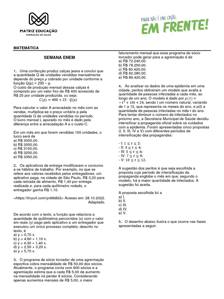 Projeto Medicina - Matematica Aula 25 | PDF