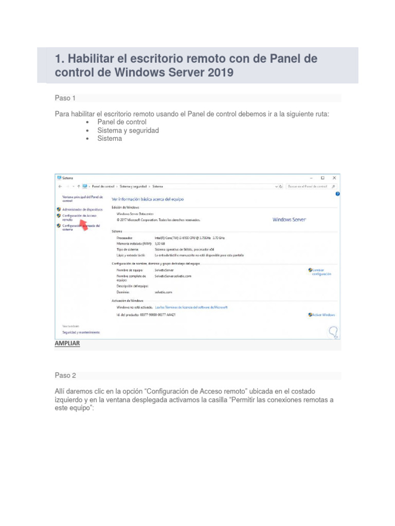 Habilitar El Escritorio Remoto Con de Panel de Control de Windows Server 2019 | Descargar gratis ...