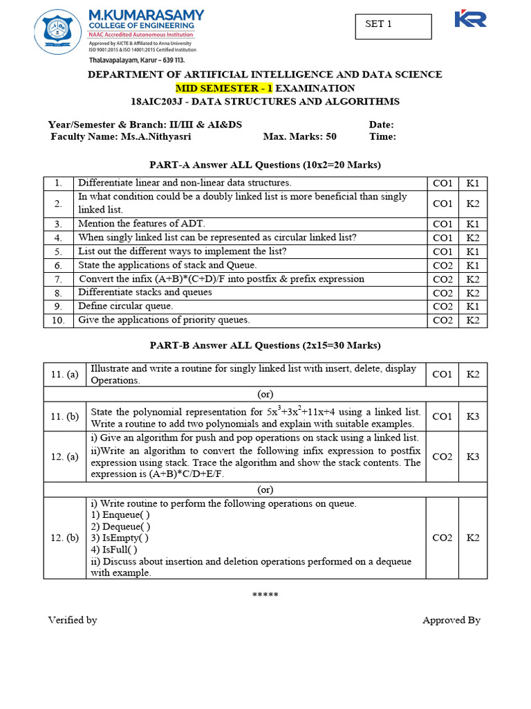 Mid Sem 1 | PDF | Queue (Abstract Data Type) | Computing Mid Sem 1 | PDF | Queue (Abstract Data Type) | Computing