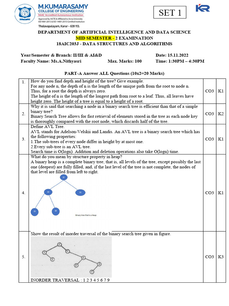 QP Format MID SEM 2 Answer Key | PDF | Information Retrieval | Applied Mathematics